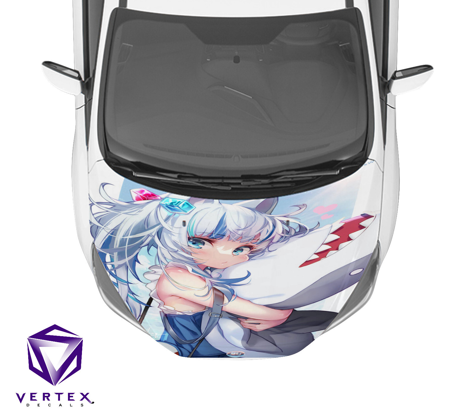 Gawr Gura VTuber Anime Hood Wrap Weatherproof Vinyl Decal 50"X60" -K | eBay
