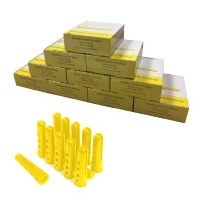 1000 x Yellow Wall Raw Plugs Trade Pack Expansion Fixings 5mm Rawl ...