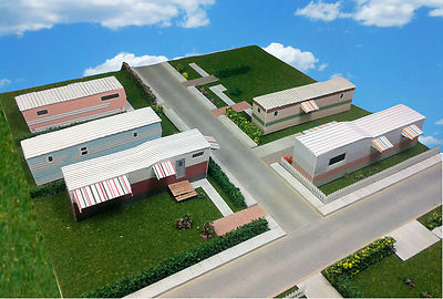 N Scale Buildings - Mobile Home Trailer Park Homes Cardstock kit set ...