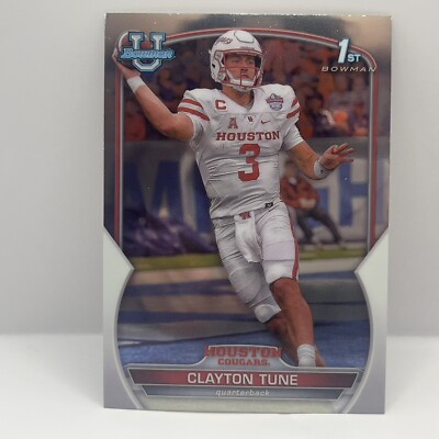 2022 Bowman Chrome University Football Clayton Tune Base #98 Houston ...