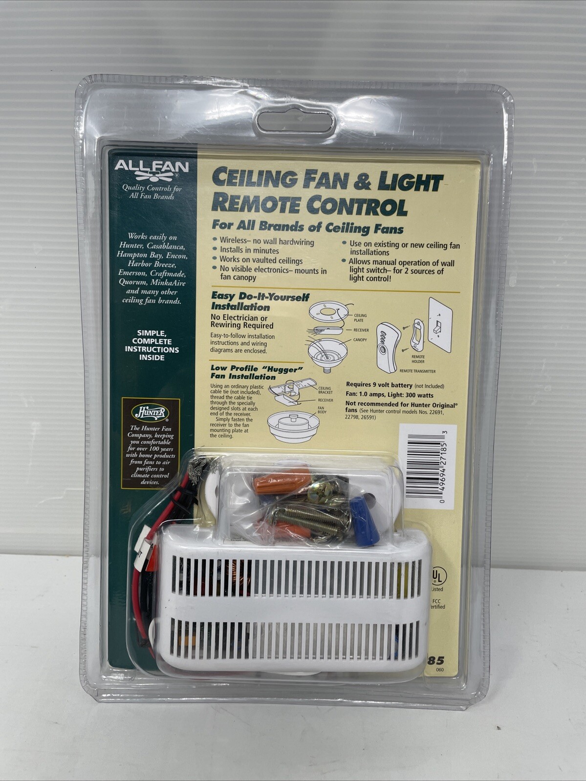 Hunter 27185 Ceiling Fan & Light Remote Control - White for sale online ...