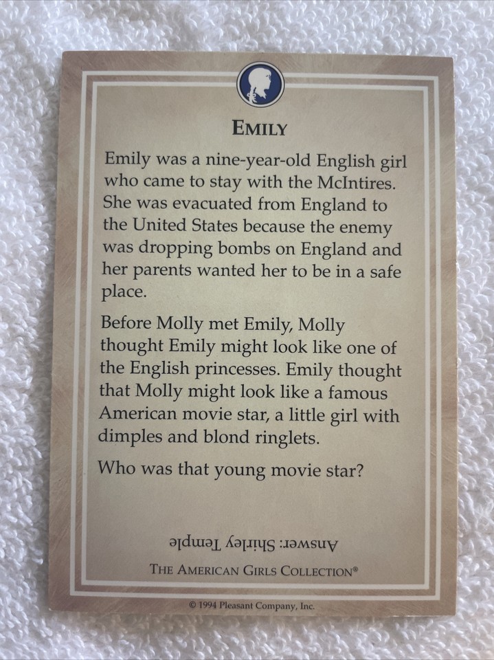 The American Girls Collection Card Happy Birthday, Molly! # 39 Emily | eBay