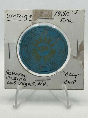 1950’s Era Sahara $1 Clay Casino Chip - Card Room - Vintage Las Vegas ...
