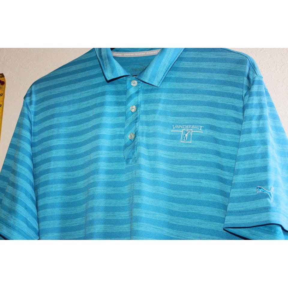 Puma Golf Vanderbilt Country Club Polo Shirt Blue Golf Athletic Mens XL ...