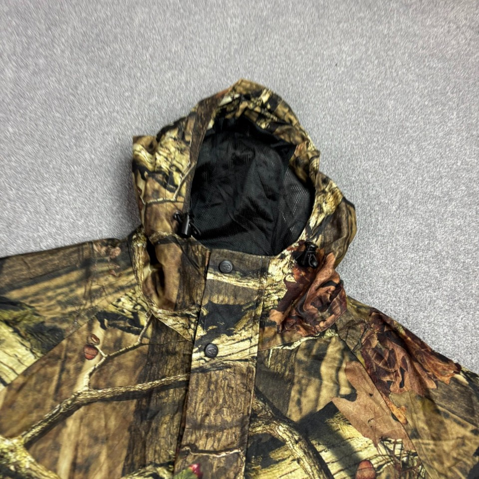 RealTree Jacket Adult Large Brown Workwear Hood Hunting Camo Rain Coat ...