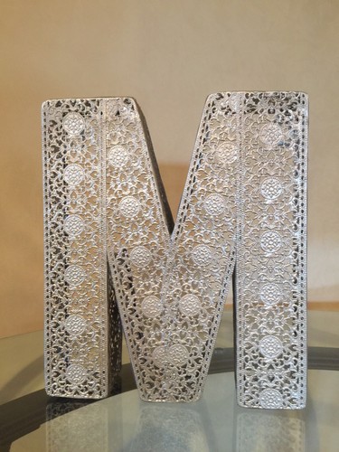 Metal Letter M Decorative Embossed Monogram Home Accent. | eBay