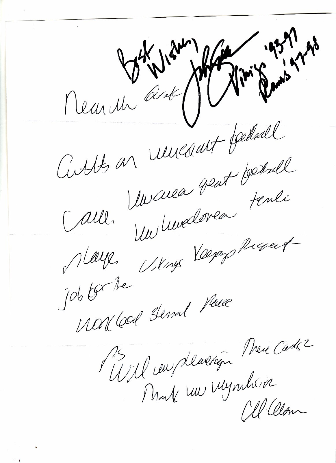 JOHN GERAK PENN STATE AUTOGRAPHED CARD WITH LETTER | eBay