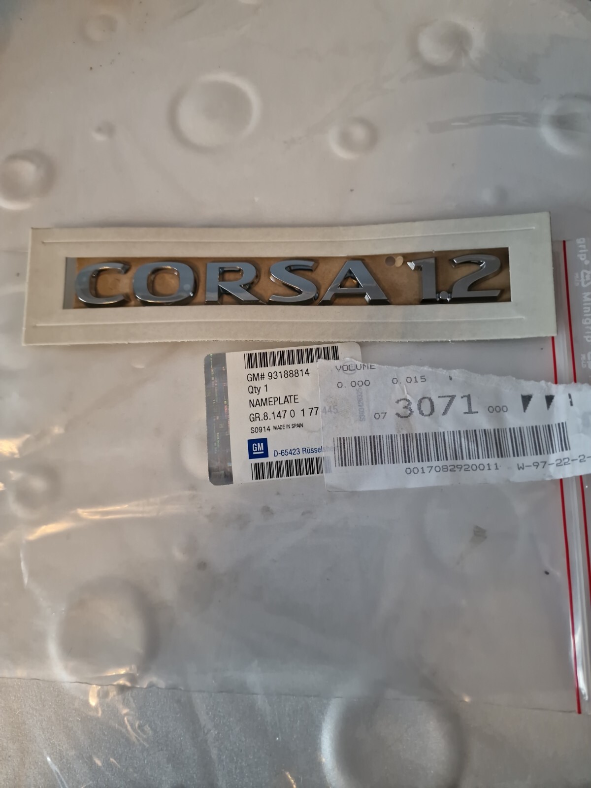 93188814 Corsa D 2006- Rear Tailgate 'CORSA 1.2' Badge | eBay UK