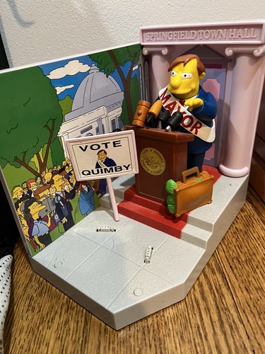 The Simpsons Wos Town Hall Interactive Playset W/ Mayor Quimby ...