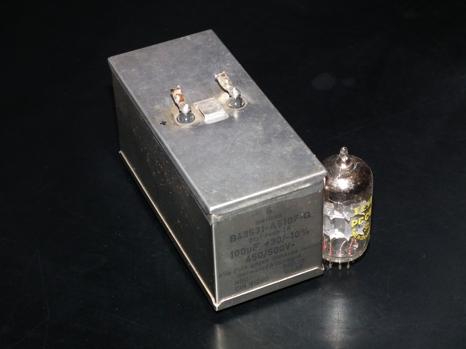 Siemens Klangfilm Electrolytic capacitor 100uF 500V Glass end seal | eBay