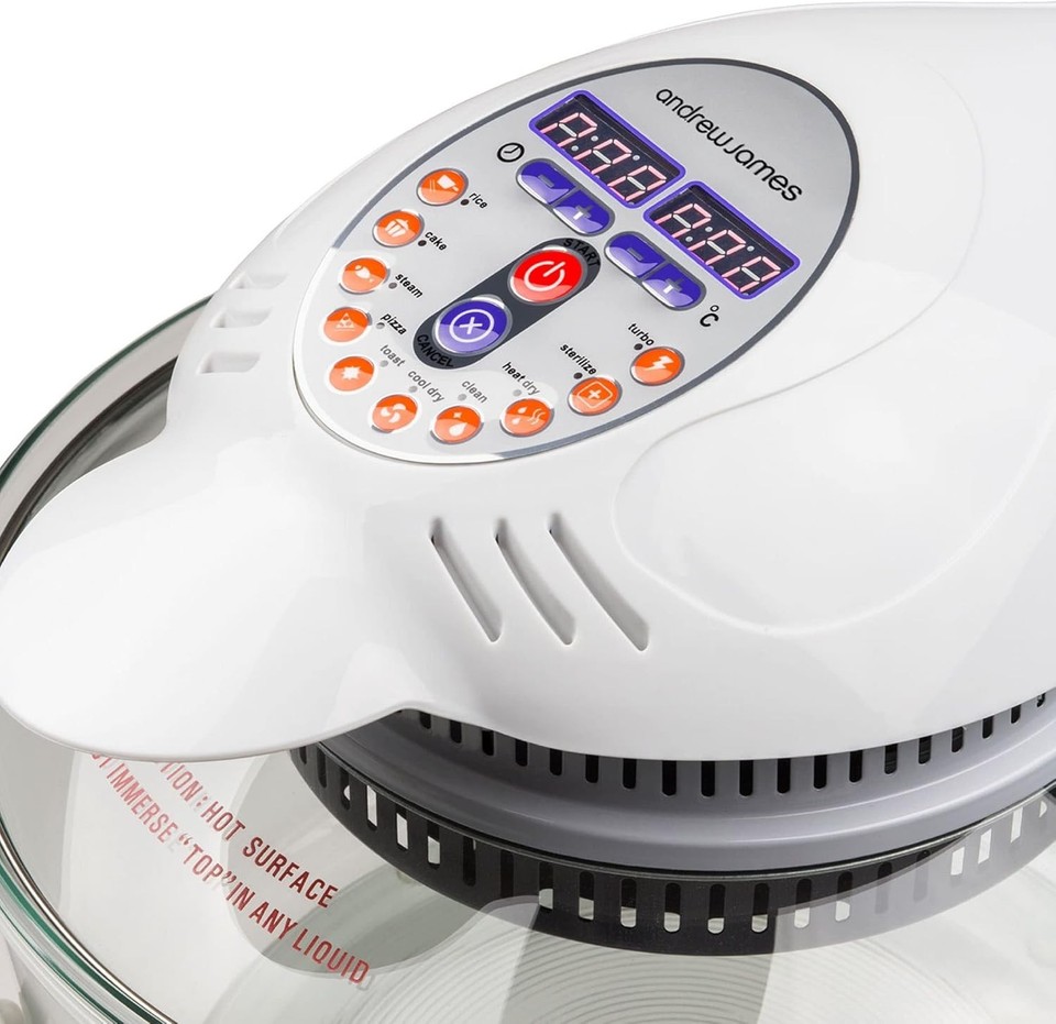 Digital Halogen Oven Cooker Hinged Lid White Accessories Spare Bulb ...