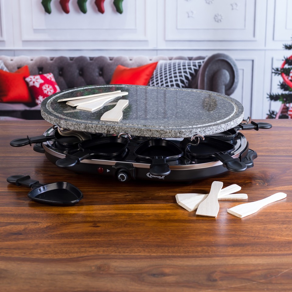 Electric Stone Raclette Grill Non-Stick Indoor Tabletop Appliance Giles ...