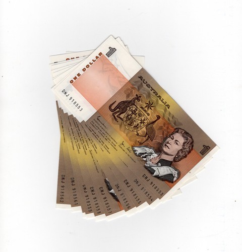 Australian $1 Banknotes -Johnstone/Stone - consecutive numbers - X 10 ...