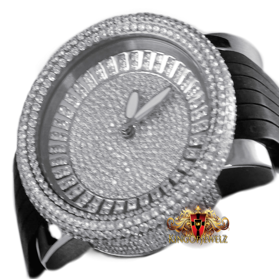 NEW MEN'S 3D FULL STAINLESS STEEL GOLD TONE CUSTOM SIMULATED DIAMOND ...