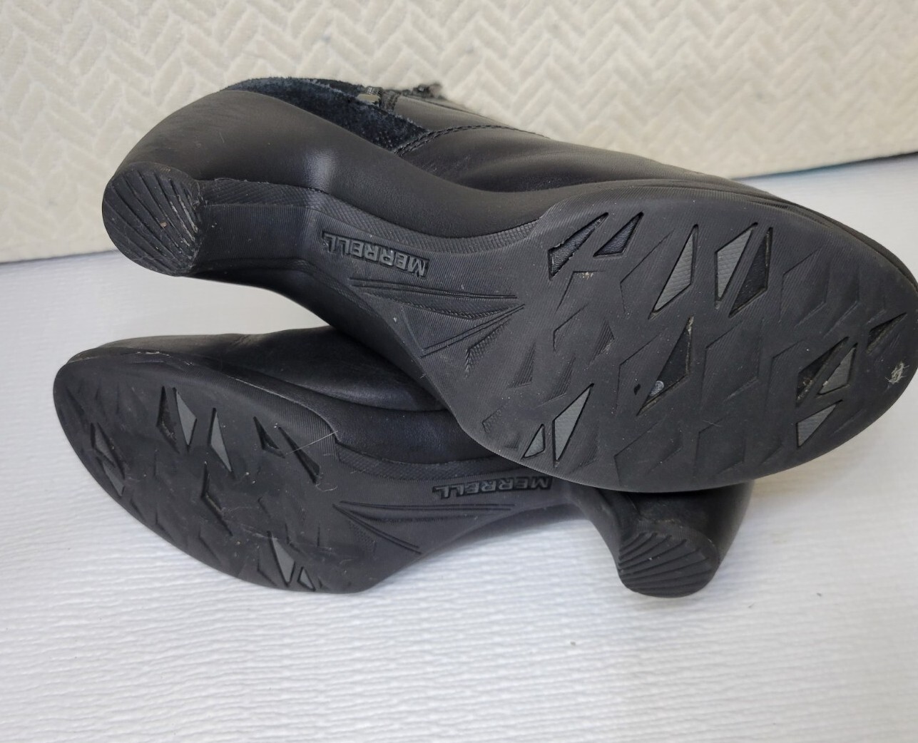 Merrell Evera Fade Womens Black Leather Suede Side Zip Ankle Boots Size ...