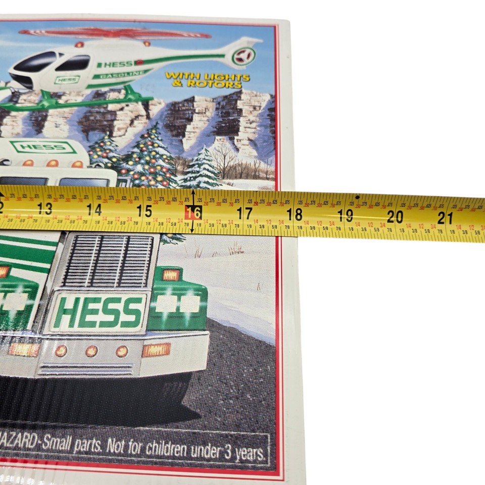 1995 Hess Toy Truck & Helicopter Store Display Sign Advertising Sign ...