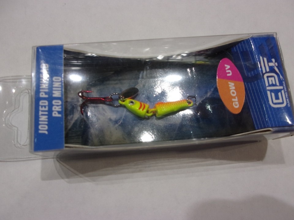 Clam Jointed Pinhead Pro Mino ice fishing jig 1/16 oz #14 choose color ...