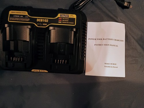 For Dewalt DCB102 Lithium Dual 2-Port Battery Charger DCB205 DCB206 20V ...