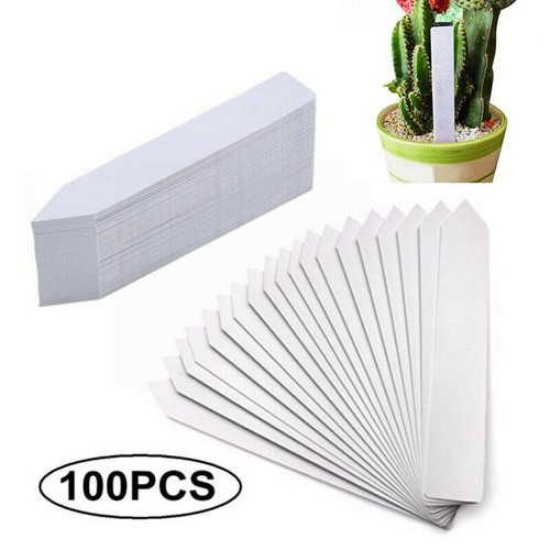 100x Plastic Plant Seed Labels Pot Marker Nursery Garden Stake Tags ...