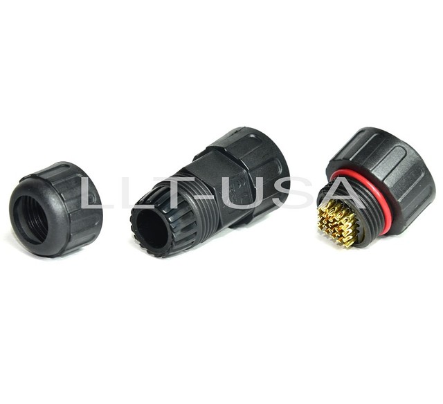 Waterproof Connector Llt-usa M25 Ip67 24 Pin Rear Panel Mount Male ...
