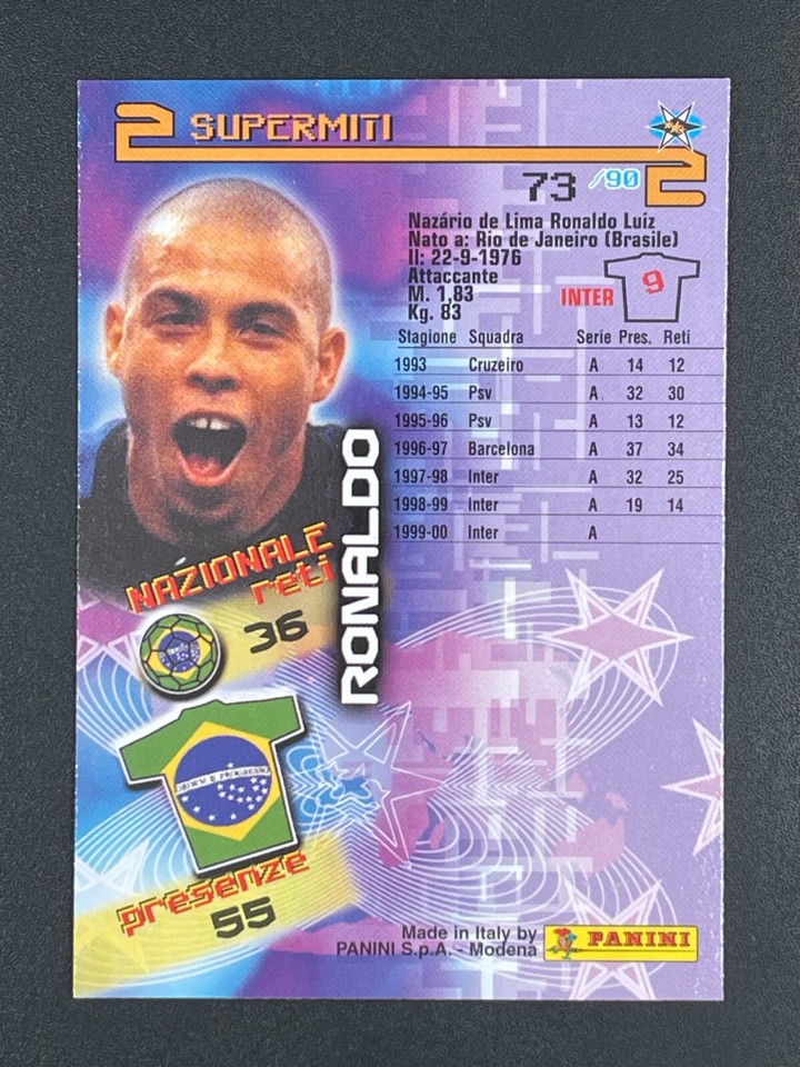 2000 Panini Calcio Serie A Ronaldo R9 Inter Milan Internazionale | eBay