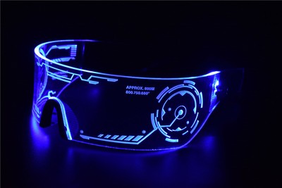 Perfect For Clubs 7 Color Loop Cyberpunk Goggles LED Light Up Glasses ...