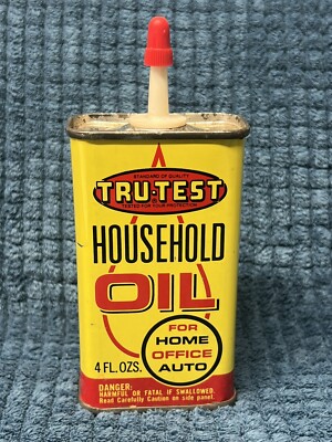 Vintage 1950s True VALUE Hardware TRU-TEST Household Oil Tin Litho Can ...