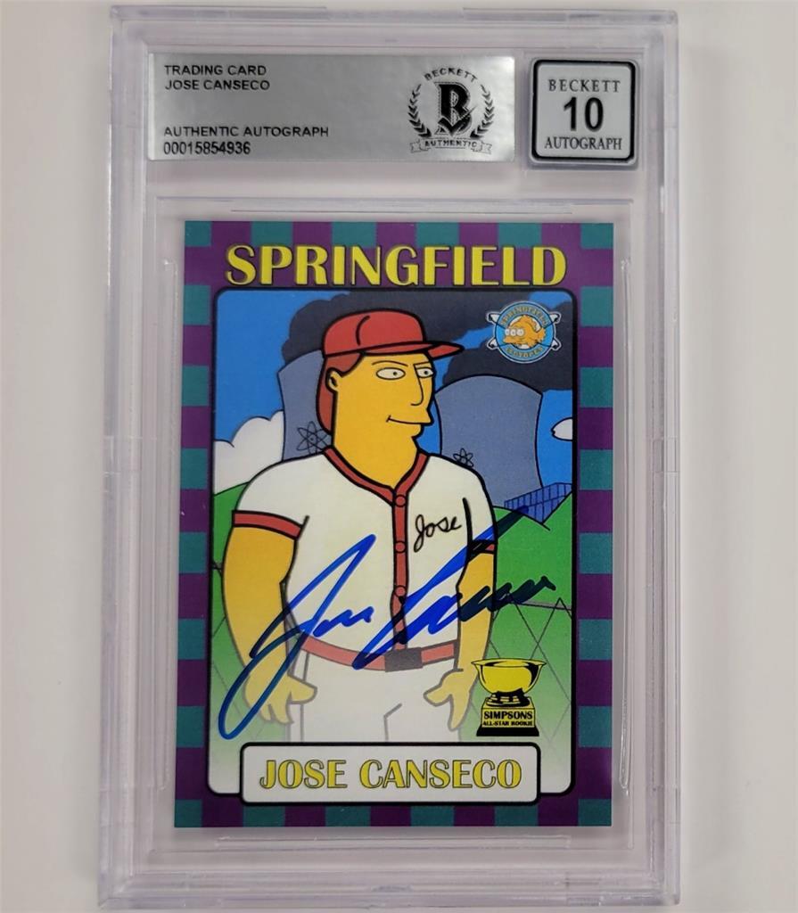 Jose Canseco autograph The Simpsons signed Isotopes card Beckett BGS ...