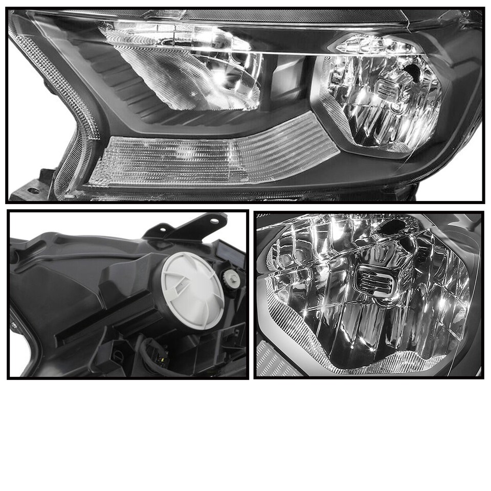 HeadLamps Headlights Halogen Black Left+Right For 2019-2023 Ford Ranger ...