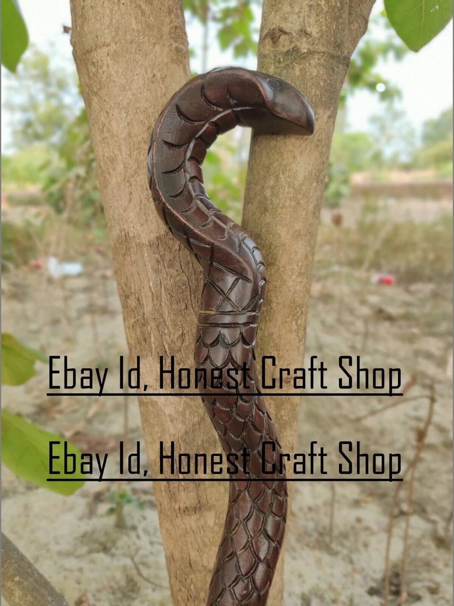 Hand Carved Snake Canes