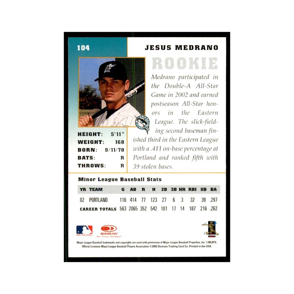 2003 Donruss Champions Jesus Medrano Baseball Cards #104 | eBay