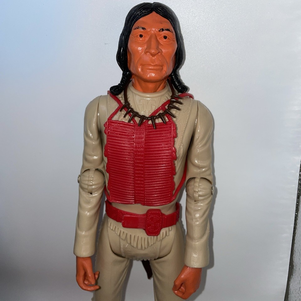 Rare 1975 Marx Chief Cherokee 12” Doll Complete Accessories Johnny West ...
