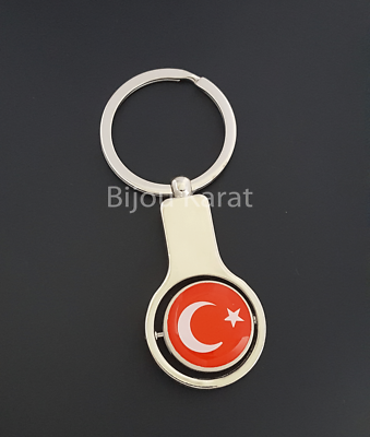 Turkey Flag Keyring Symbol Swivel Pendant Silver AY Yildiz Turkiye | eBay