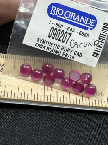 Lot of Polished Synthetic Ruby Gemstone Cabochons in Baggie- Vintage ...