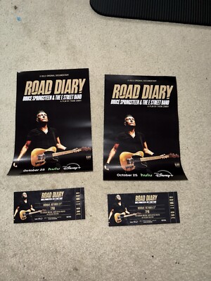 Bruce Springsteen Road Diary 2024 Mini Poster W/ Film Premiere Ticket ...