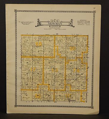 Nebraska Saunders County Map Newman Township 1916 L12#03 | eBay