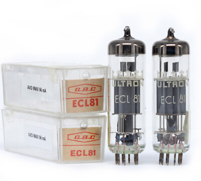 MATCHED PAIR ECL81 ULTRON NOS Tube Lampe Valve 진공관 真空管 电子管 RöhreValvula ...