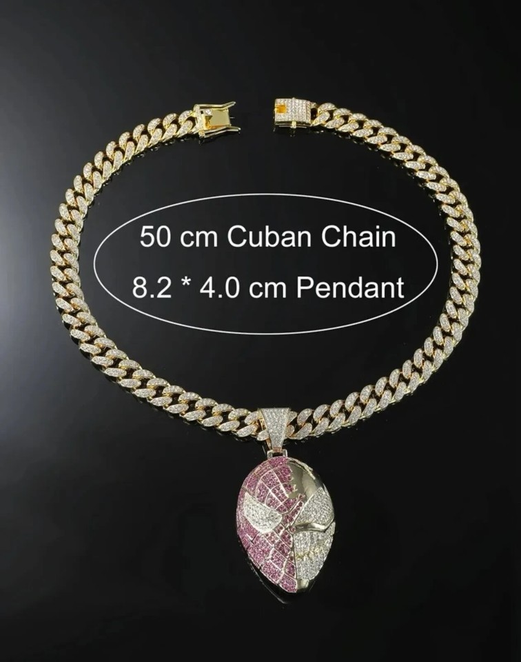 HIP HOP VENOM CARTOON PENDANT & 20" ICED CUBIC ZIRCONIA CUBAN CHAIN ...