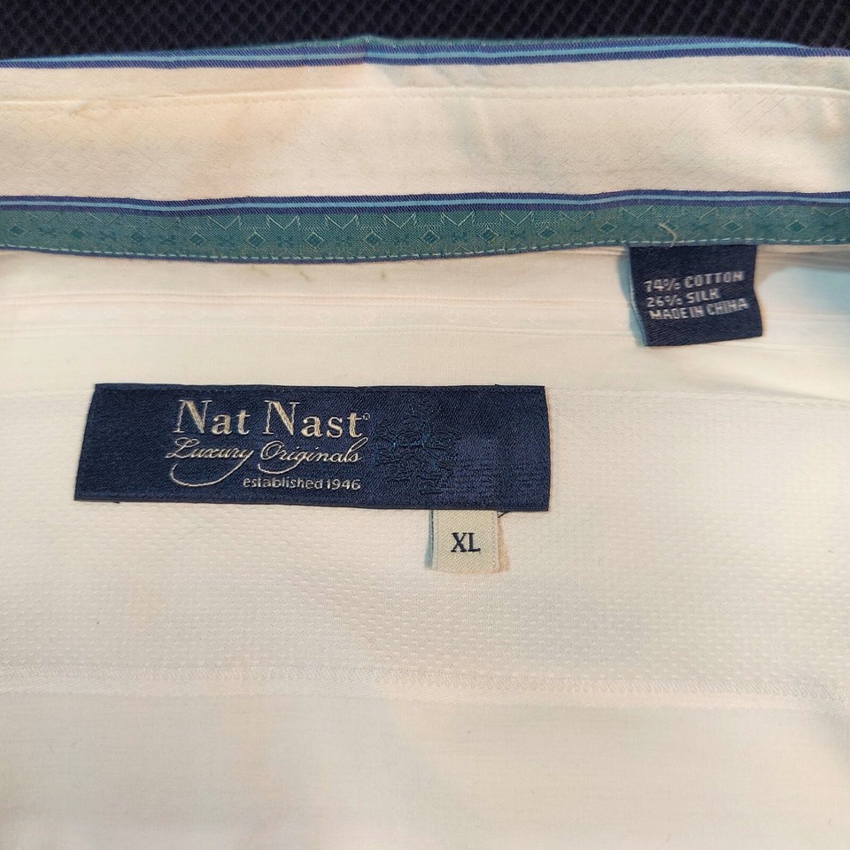 Nat Nast Shirt Men's XL Cotton/Silk Real Men Own Islands Long Sleeve ...