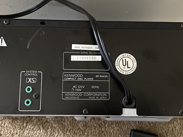 Kenwood Dp-r4430 5 CD Disc Changer Player With Cables for sale online ...