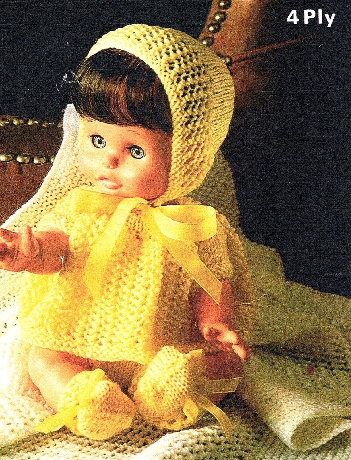 Baby doll + shawl Vintage knitting pattern in 4 ply. Will fit Tiny ...