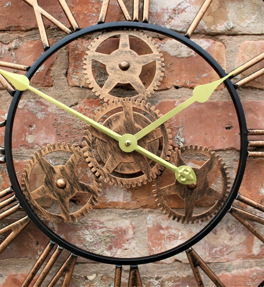Large Outdoor Clock skeleton Giant Open Face Home Shabby Chic Decor ...