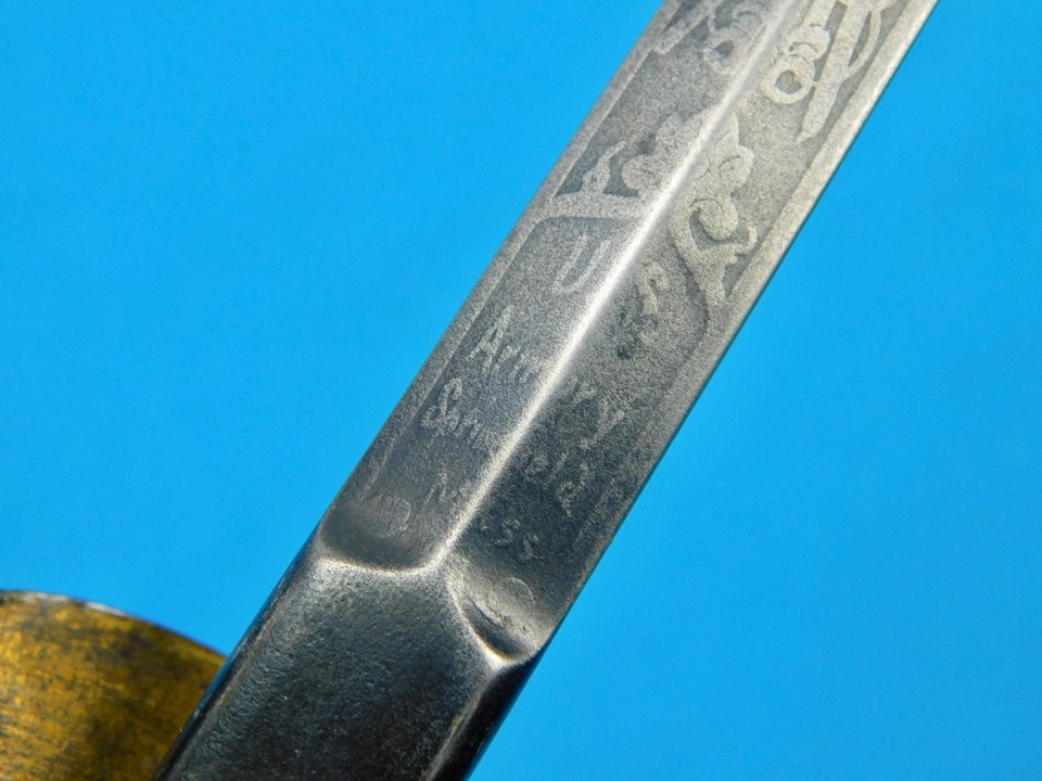 Antique US Model 1860 Springfield Armory SA Officer's Engraved Sword w ...