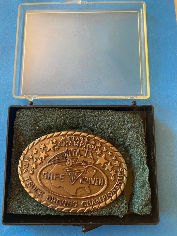 STATE TRUCK DRIVING CHAMPIONSHIP BELT BUCKLE AMERICAN TRUCKING ATA SAFE ...