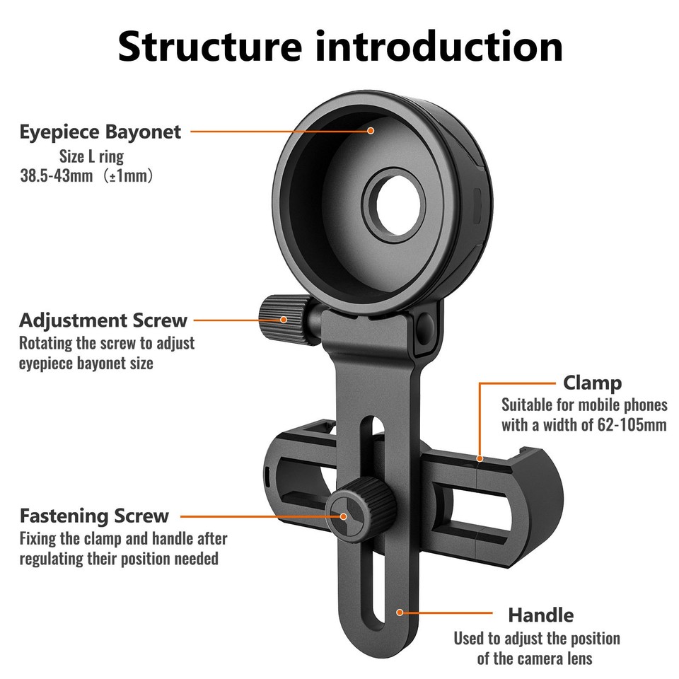 Flexible Phone Camera Clip Mount Spotting Scope Adapter Precise ...