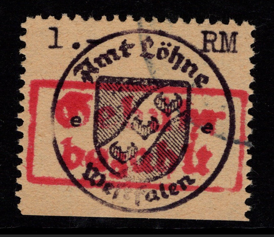 Germany 1945 Westfalen Lohne 1RM No Gum As Issued - S45955 | eBay