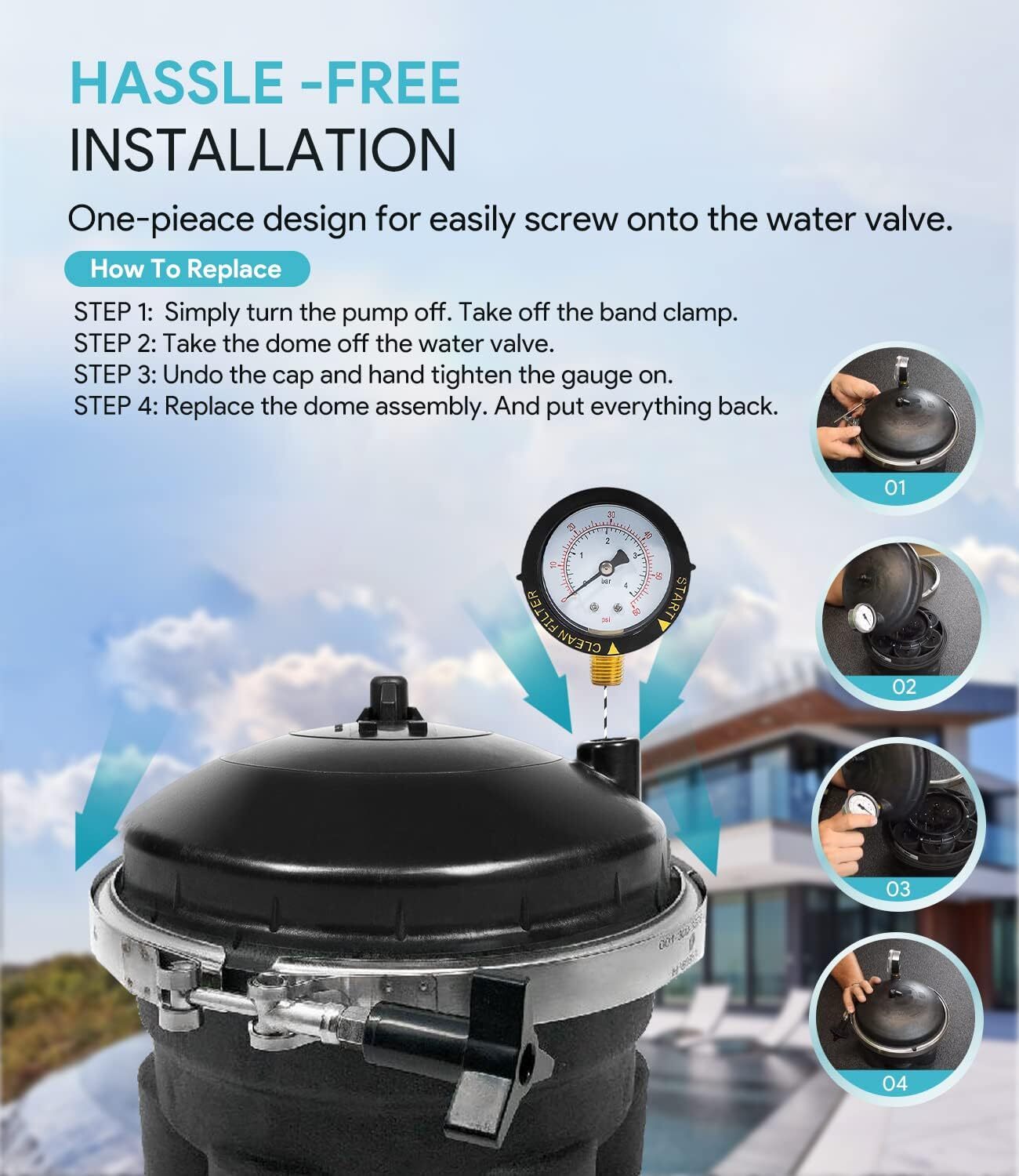 005-302-4300-03 Water Valve Top with Pressure Gauge for Paramount ...