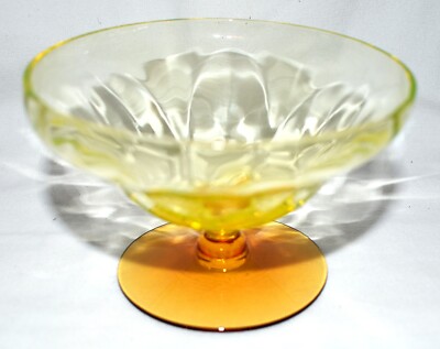 Utility Glass Works - TULIP OPTIC - SHERBET - Uranium Glass - RARE! | eBay