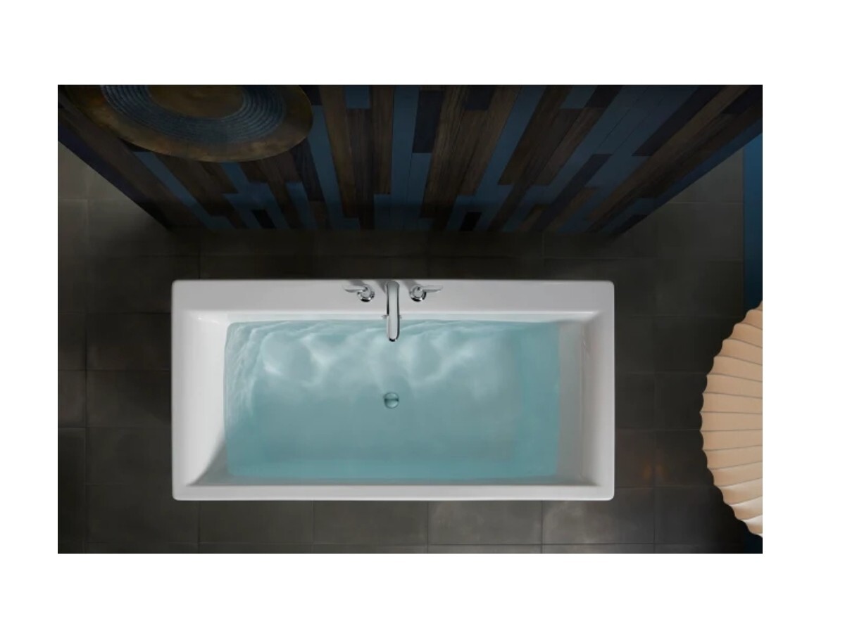 Kohler K-6367-0 White Stargaze 72 X 36 Freestanding Bath With Fluted ...