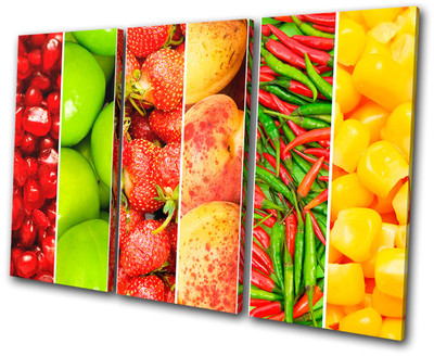 Food Kitchen Fruit Vegatables TREBLE CANVAS WALL ART Picture Print VA ...